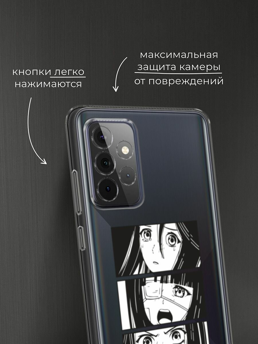 Чехол на Samsung Galaxy A72 / Самсунг Галакси А72 с принтом "Tokyo girls", прозрачный — фото 1