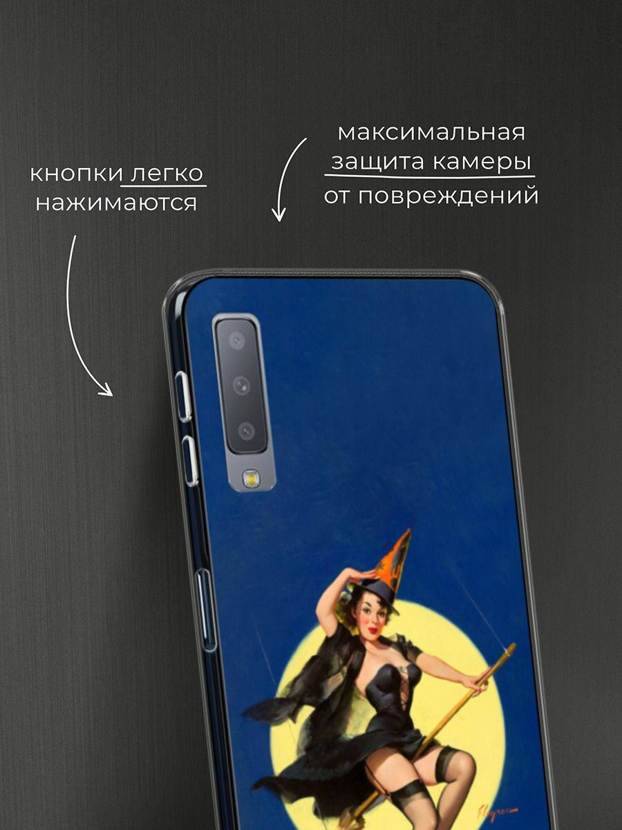 Чехол на Samsung Galaxy A7 2018 / Самсунг Галакси А7 2018 с принтом "Pin-Up Witch" — фото 1