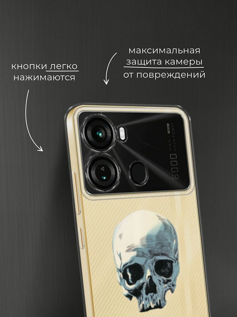 Силиконовый чехол на Itel P40 / Ител P40 с принтом "Гусар", прозрачный — фото 1