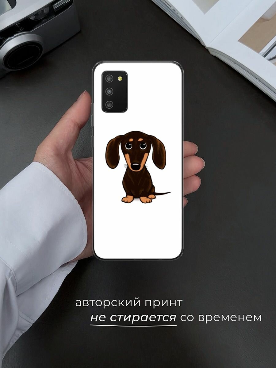Чехол на Samsung Galaxy A02s / Самсунг Галакси A02s с принтом "Маленькая такса" — фото 1