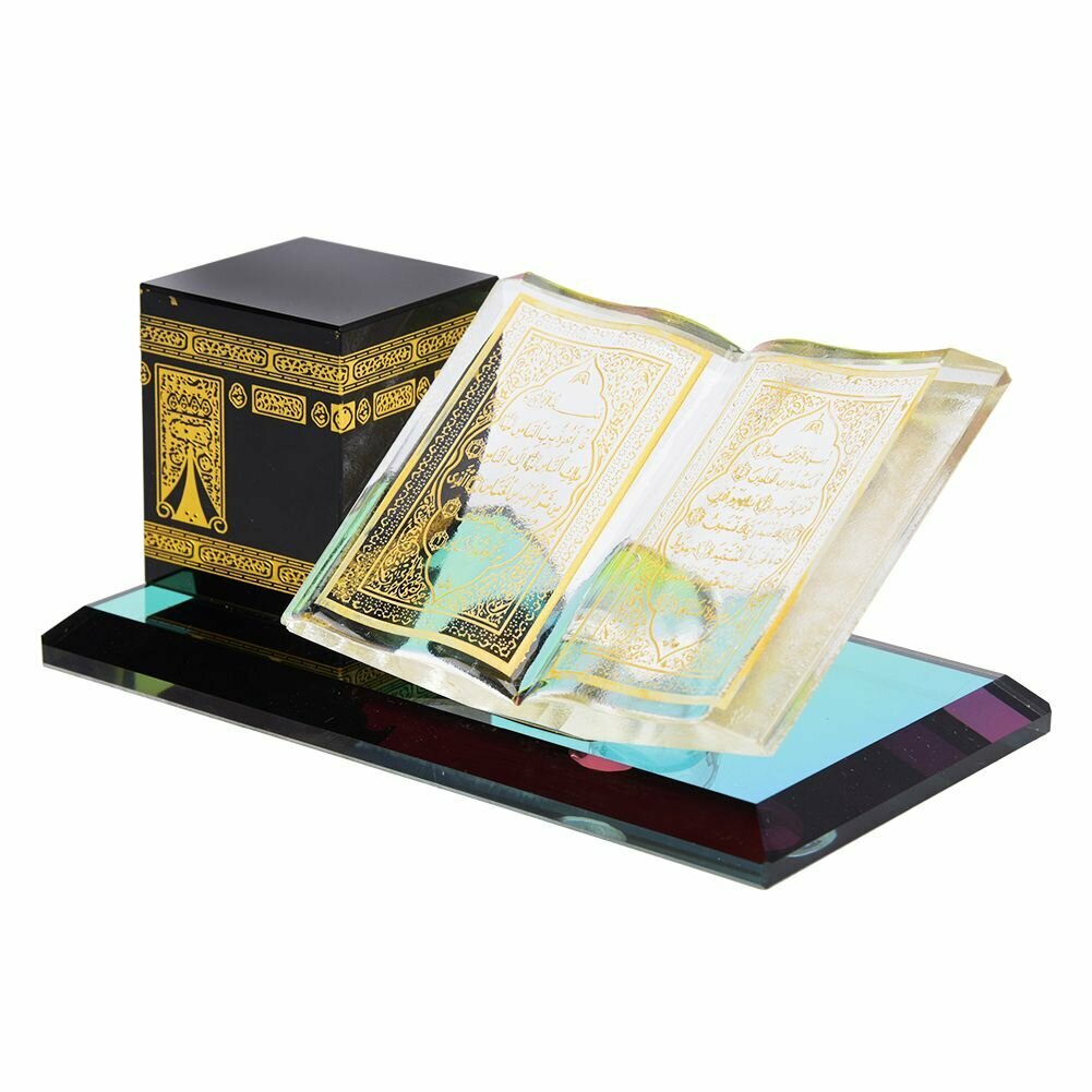 2 шт. позолоченная модель Каабы, хрустальный исламский сувенир, декор для машины