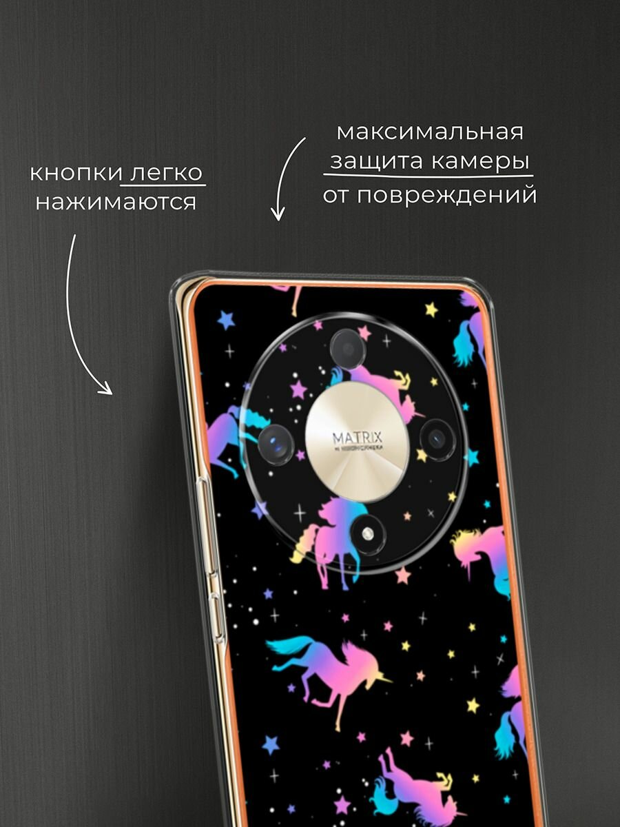 Чехол на Honor X9b / Хонор X9B с принтом "Единороги градиент" — фото 1