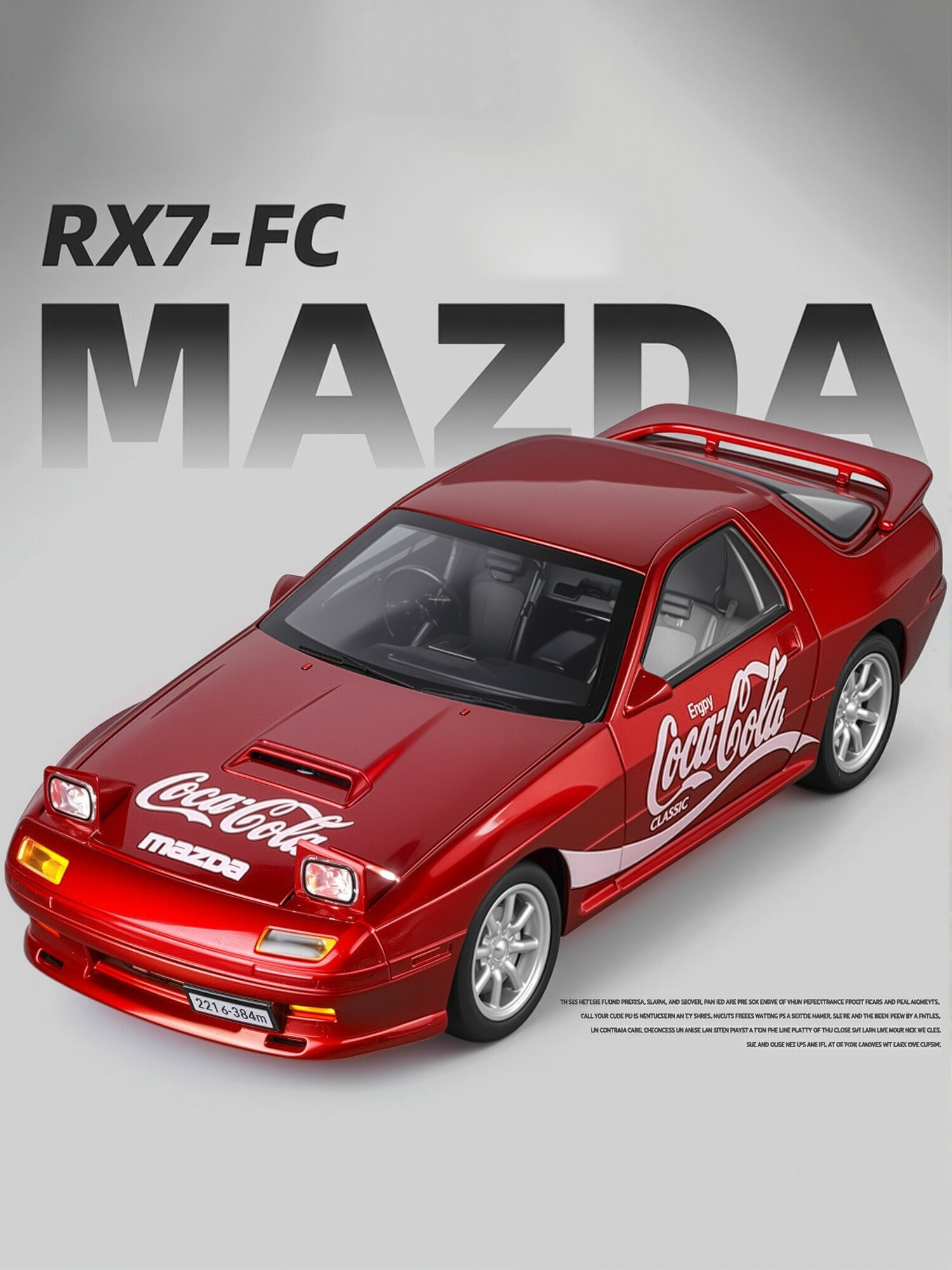 Металлический автомобильный модель Mazda RX-7 Детские игрушки со звуком