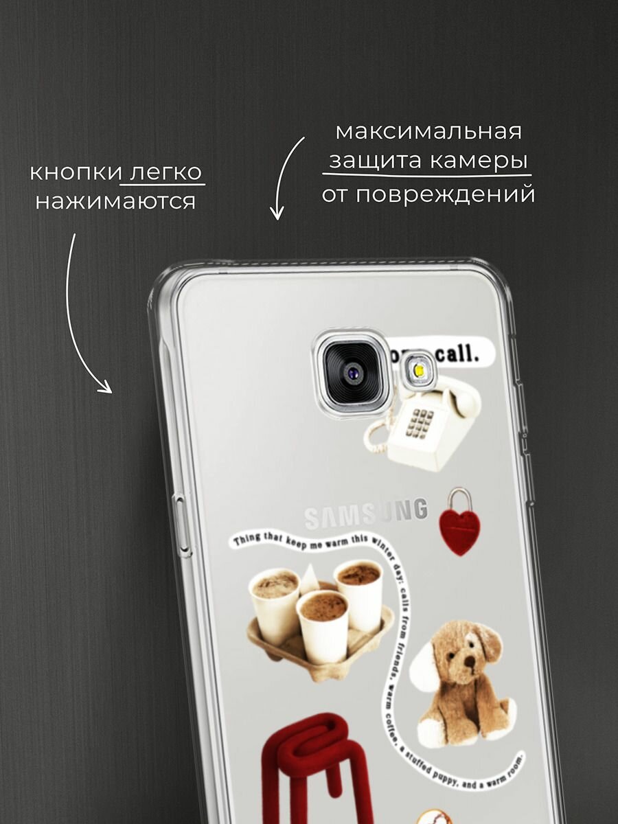 Чехол на Samsung Galaxy A5 2016 / Самсунг Галакси А5 2016 с принтом "Phone call", прозрачный — фото 1