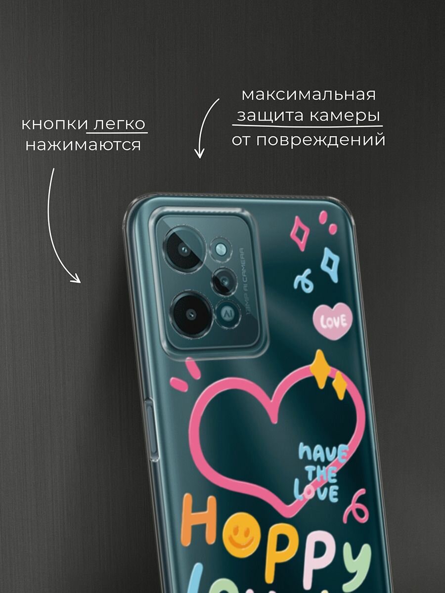Чехол на Realme C31 / Реалми C31 с принтом "Happy lovely 2" — фото 1