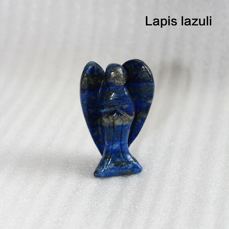 Натуральный драгоценный камень исцеляющий кристалл carving карманный защитный ангел идеальный домашний декор подарок лазурит