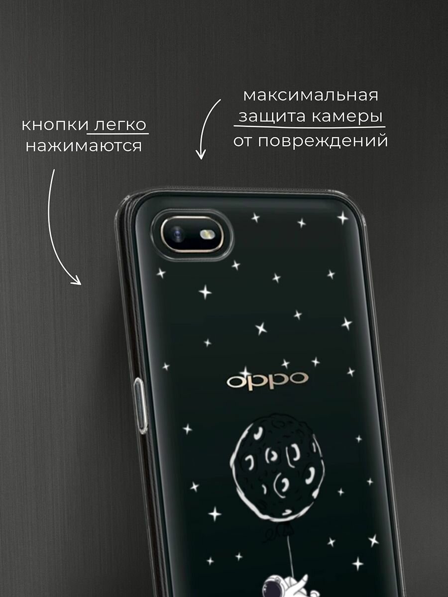 Чехол на Oppo A1k / Оппо А1к с принтом "Лунный полет", прозрачный — фото 1