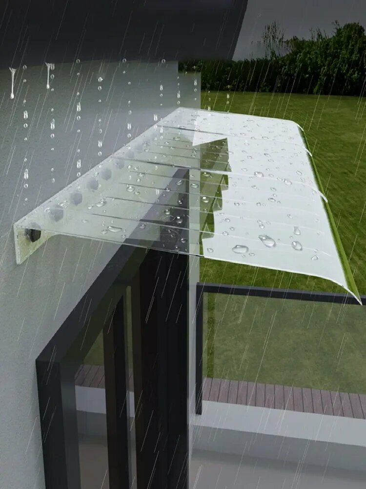 Усиленный козырек над крыльцом, дверью, входом, окном для дома и дачи с кронштейнами и поликарбонатом