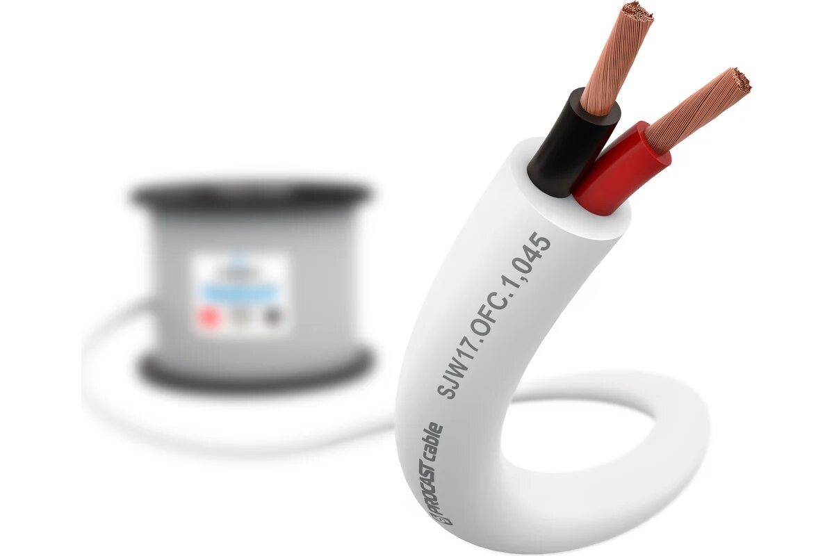 PROCAST SJW 17 AWG OFC 1,045 мм2 2x1,045 мм2 PVC белый 3 м акустический кабель NF-00001812