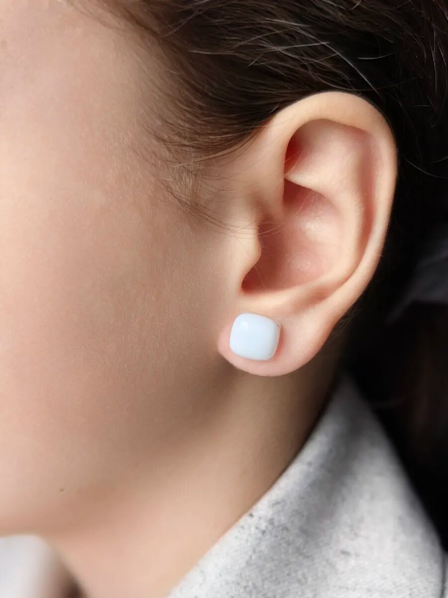 Серьги пусеты, муранское стекло, стекло