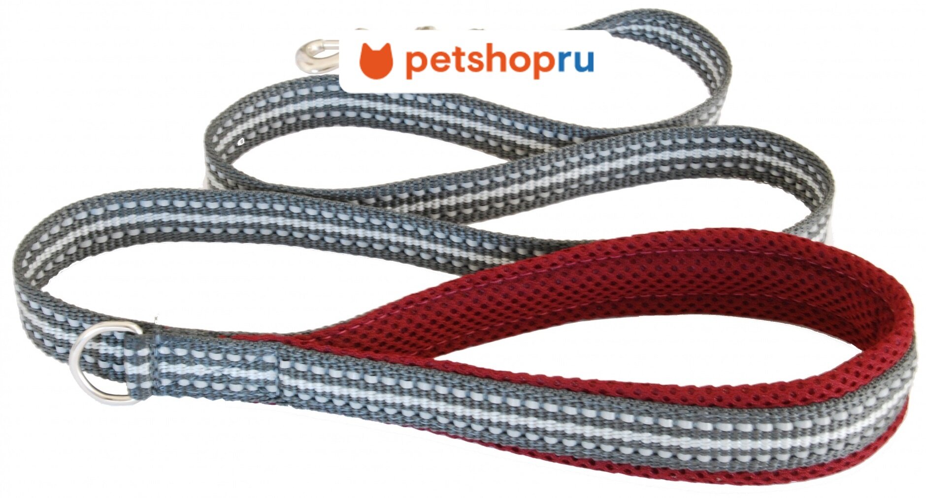 Cortina Мягкий светоотражающий поводок, цвет винный, размер S