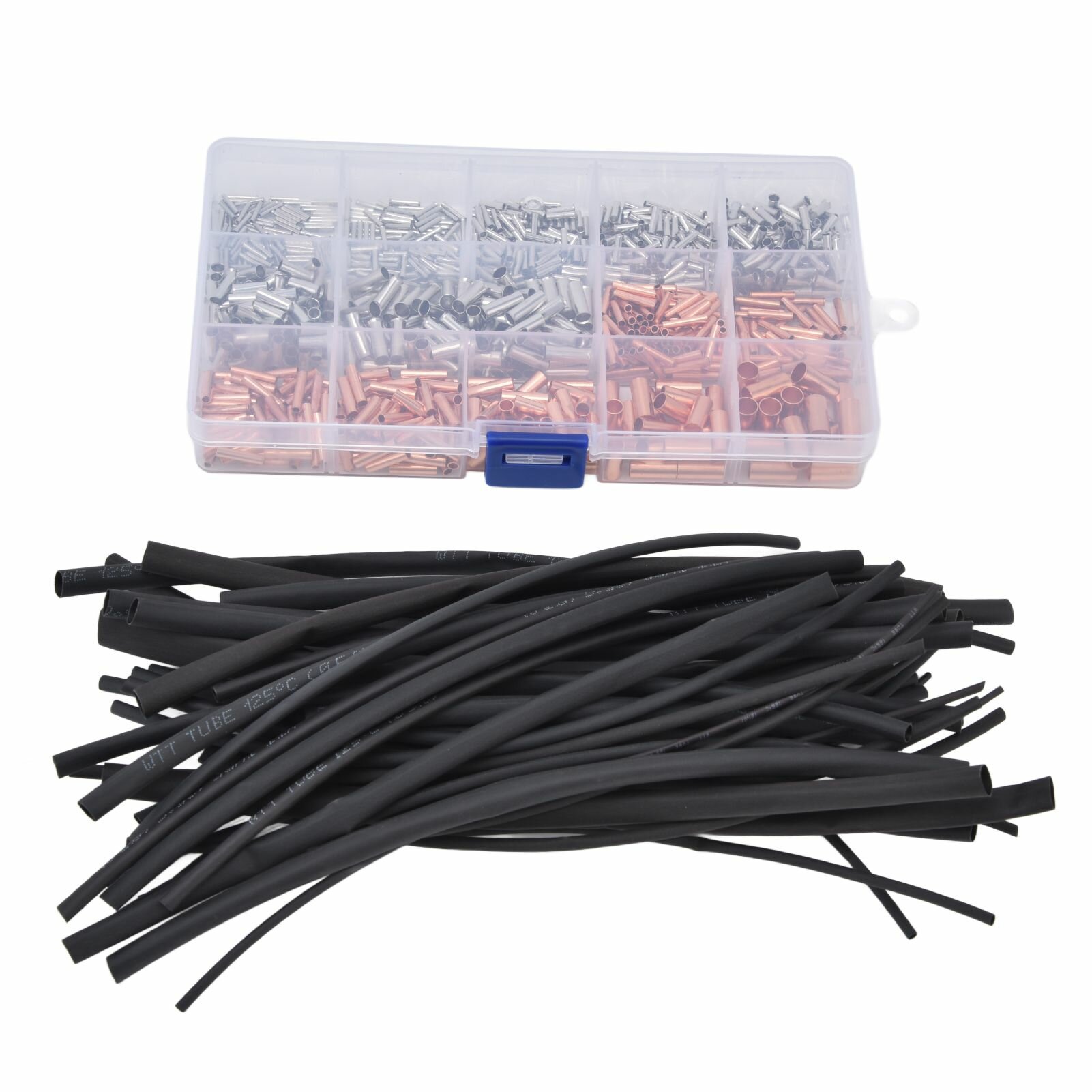 970 шт./компл, тип трубки, неизолированные клеммы, латунные наконечники из ПВХ-сплава, комплект наконечников для автомобилей