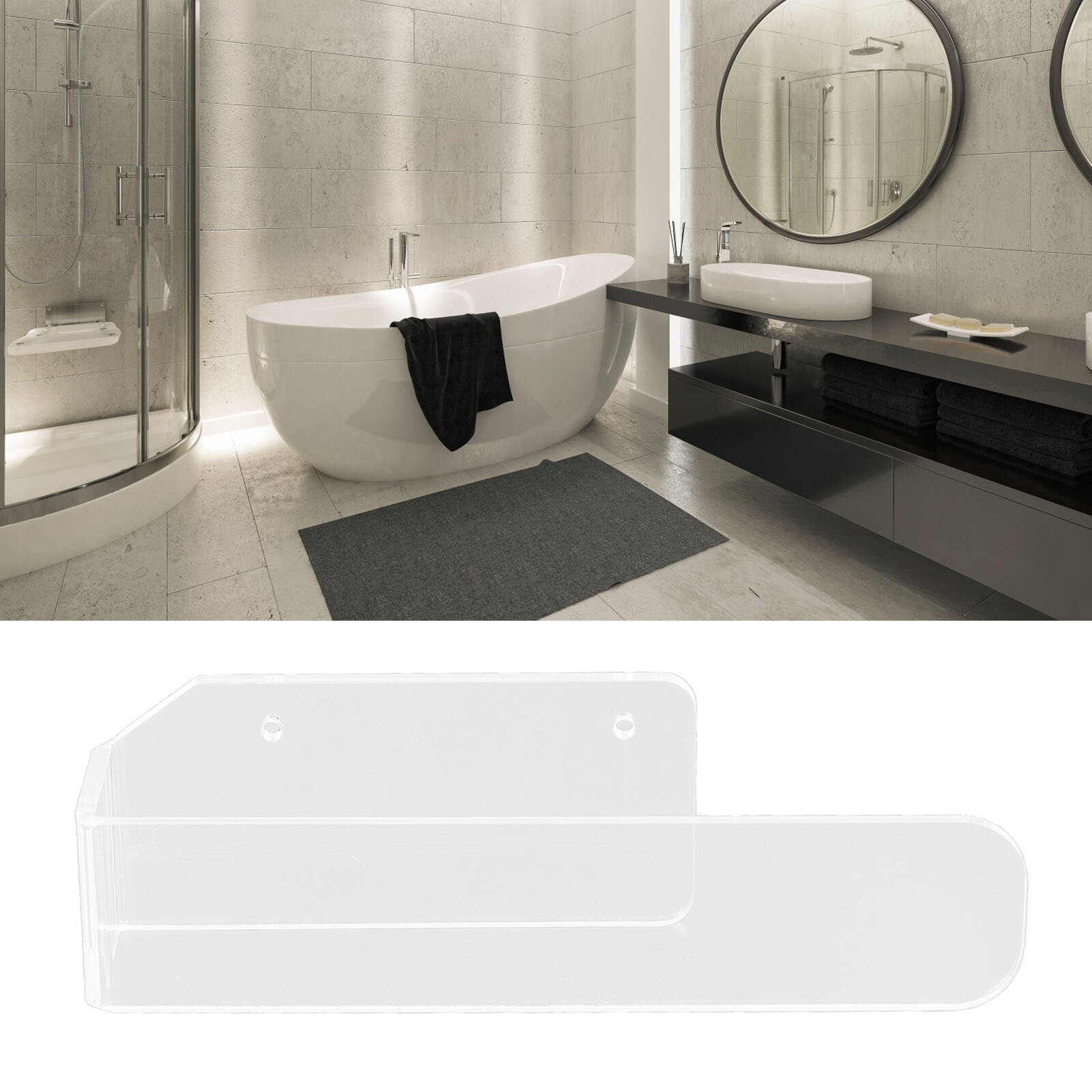 Держатель для полотенец для рук акриловый современный самоклеящийся настенный держатель для полотенец для ванной комнаты кухни туалета прозрачный