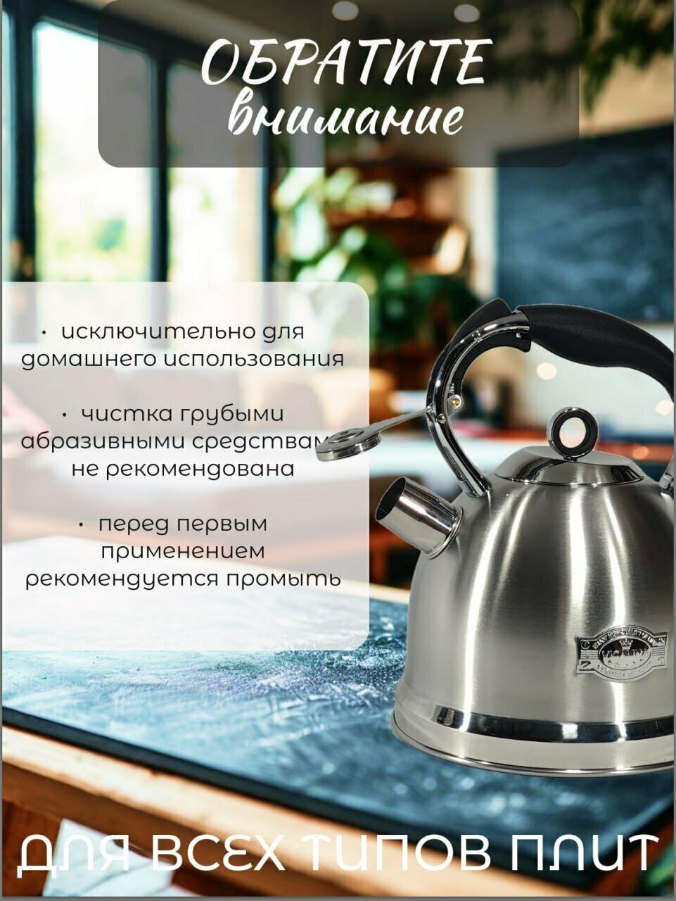 Чайник со свистком 3л — фото 1