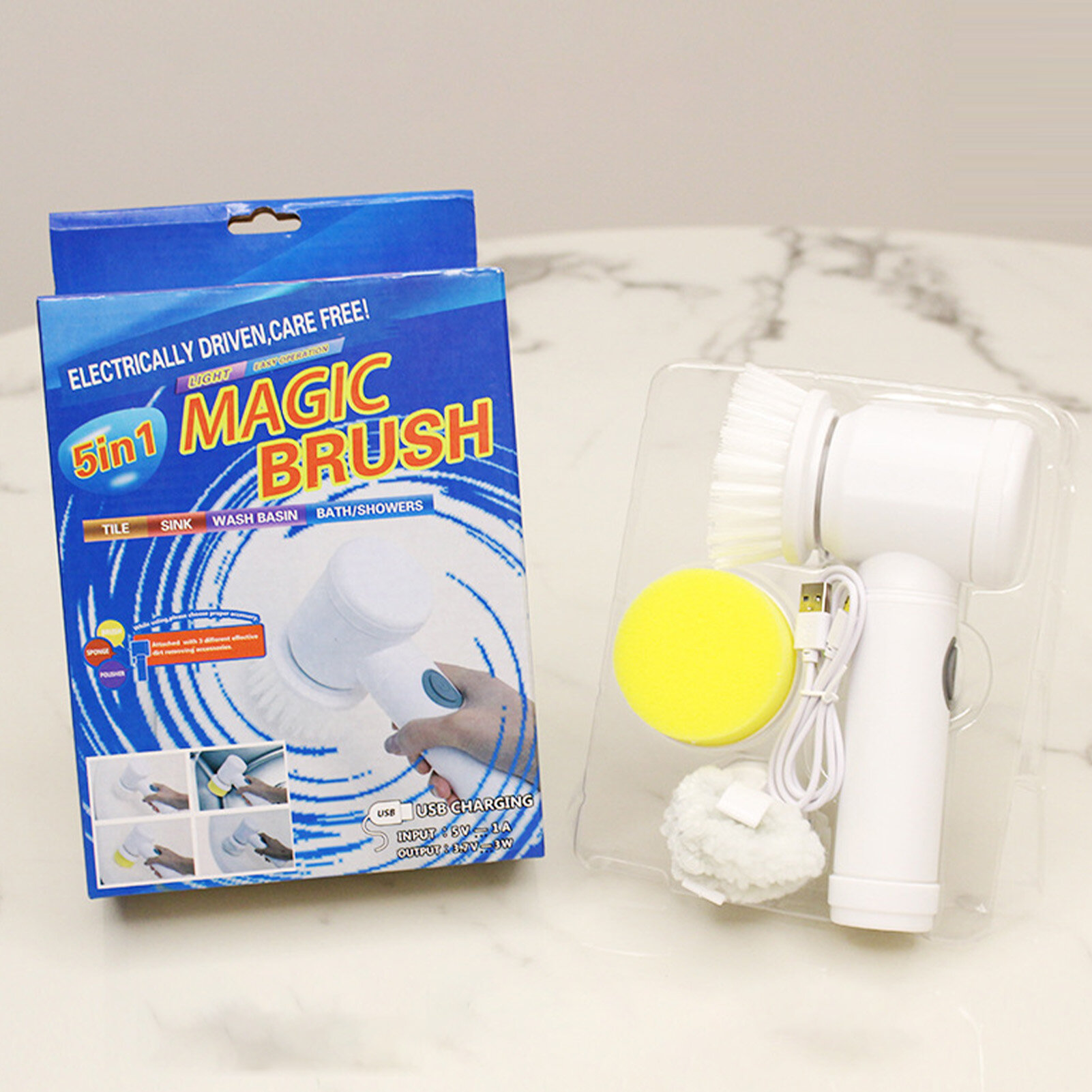 Электрический вращающийся скребок с 3 сменными насадками Электрическая щетка для чистки для ванной комнаты, ванны, плитки, пола, раковины, окна, тип зарядки (встроенный аккумулятор)