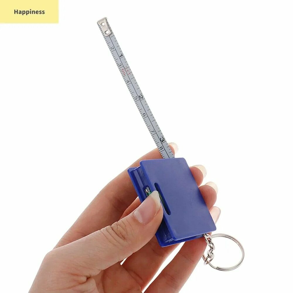 Маленькая рулетка-брелок квадратной формы с уровнем стальная линейка（3 штуки） 100см