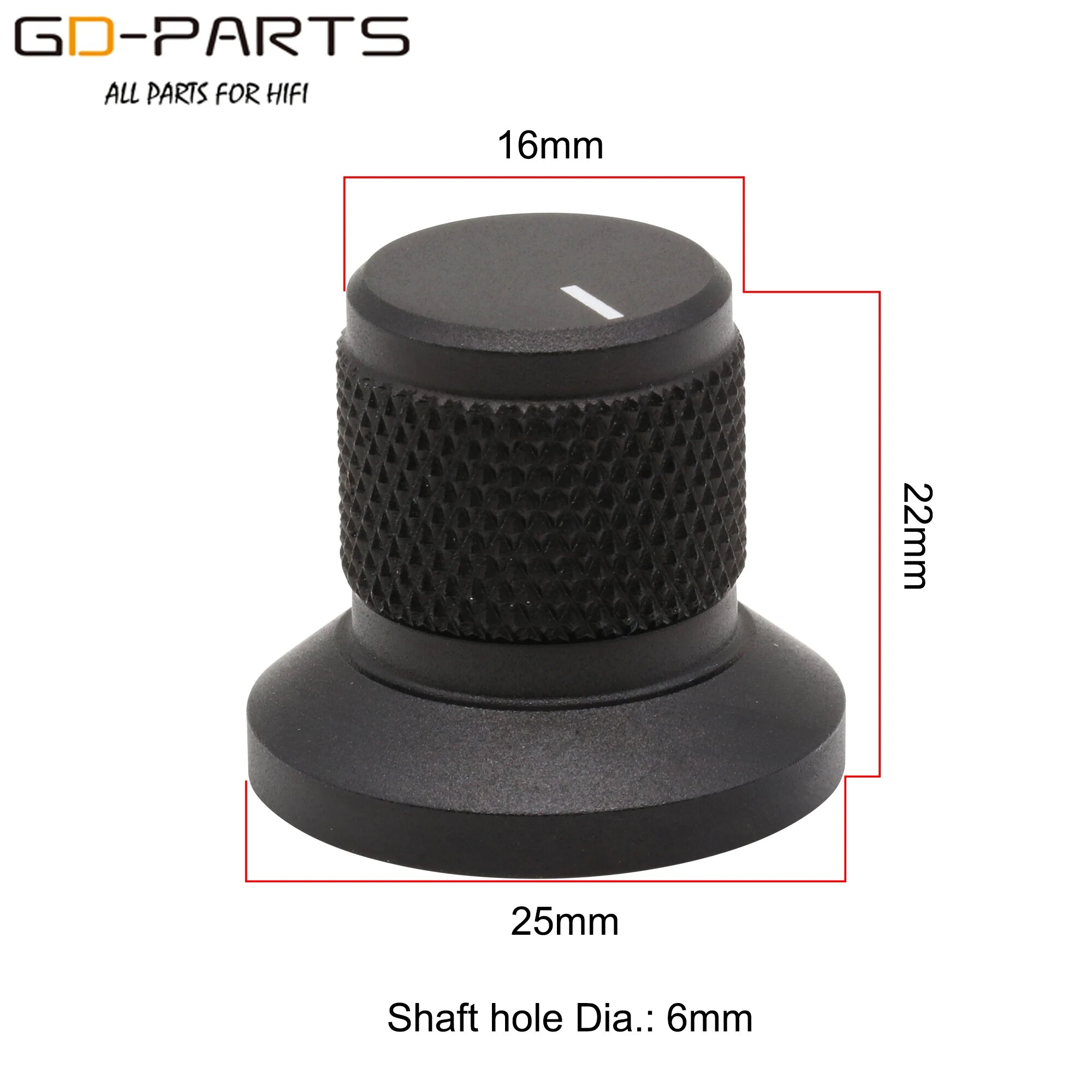 25x22 мм твердая полностью алюминиевая ручка регулировки громкости Hi-Fi DIY гитарный усилитель педаль эффектов радио автомобильное аудио 6 мм вал серебристый черный золотой