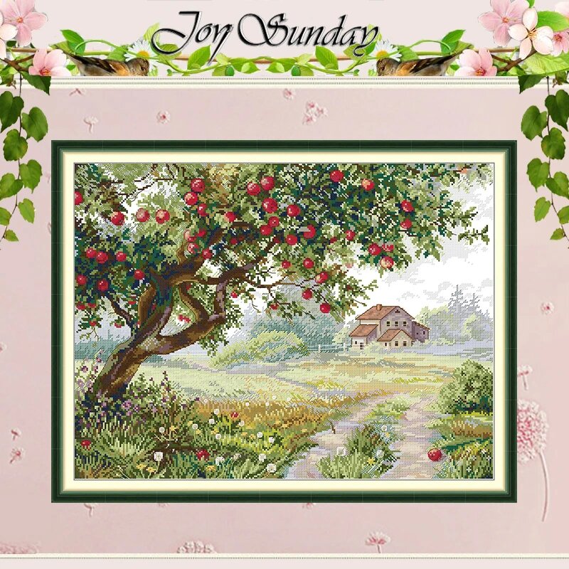 Набор для вышивки крестом Joy Sunday "Старые узоры яблочного дерева" 14CT picture printed