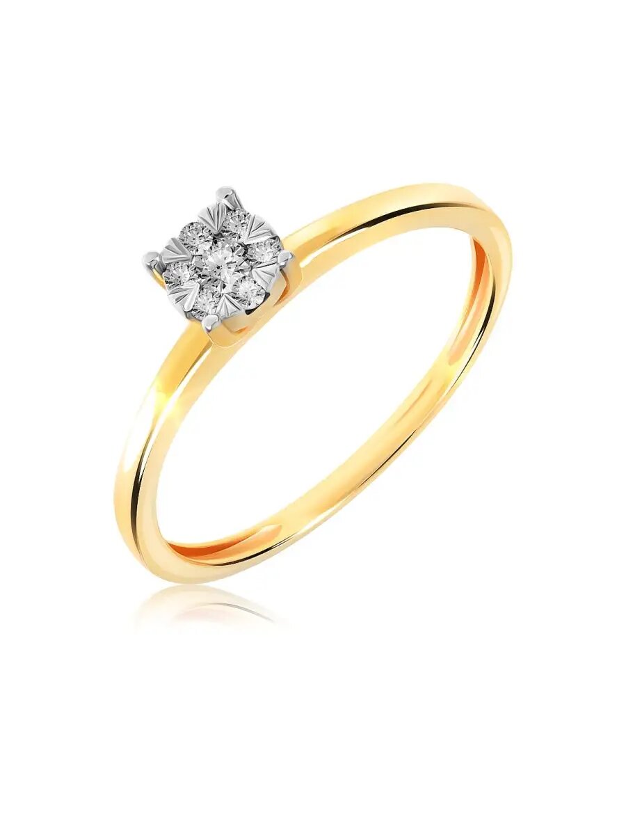 Кольцо помолвочное, желтое золото, 585 проба, бриллиант