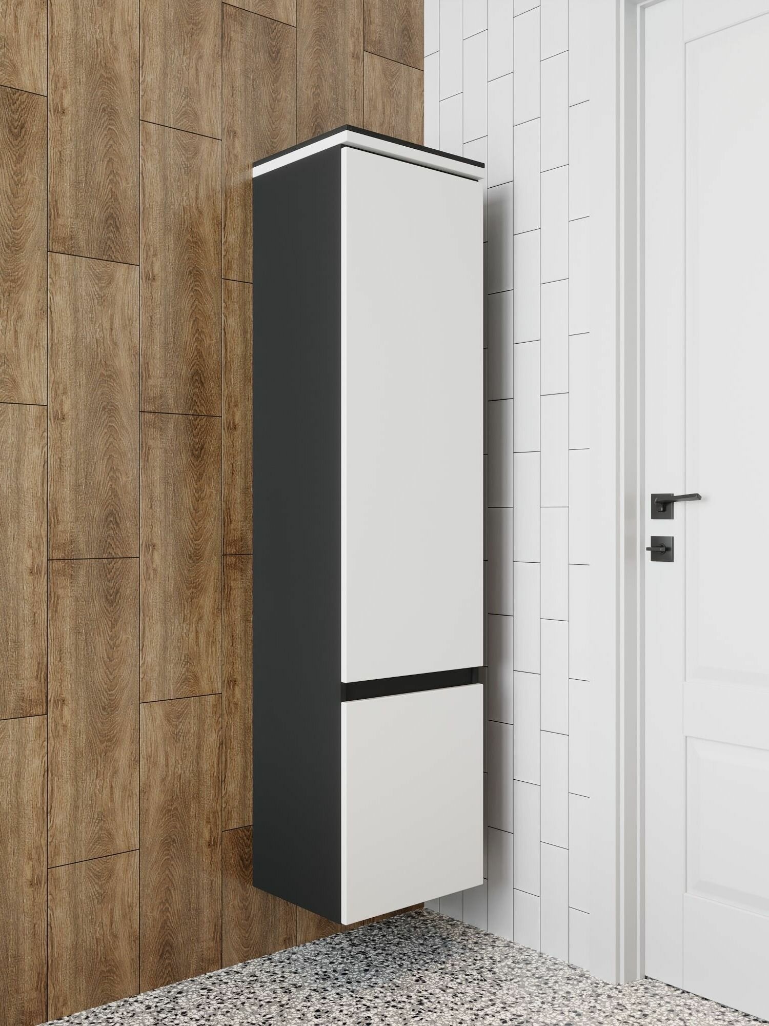 Шкаф, полка для ванной комнаты Fauraplus, Саона 40, подвесной, левый, белый.