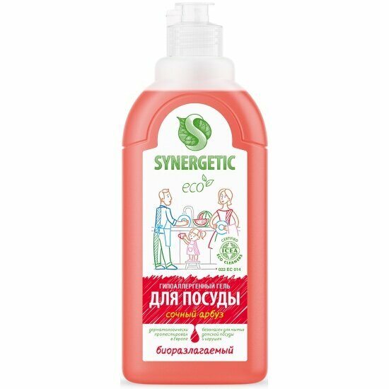 Гель для мытья посуды Synergetic Сочный Арбуз, 500 мл