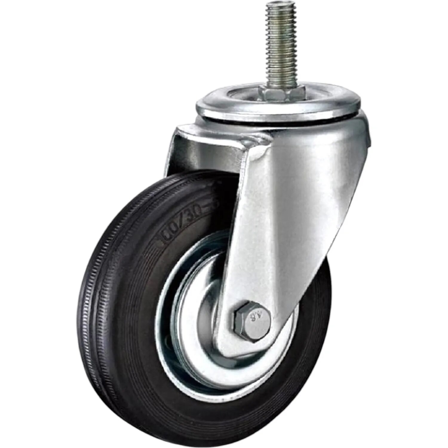 Колесо для тележки с черной резиной SCT 125, без тормоза