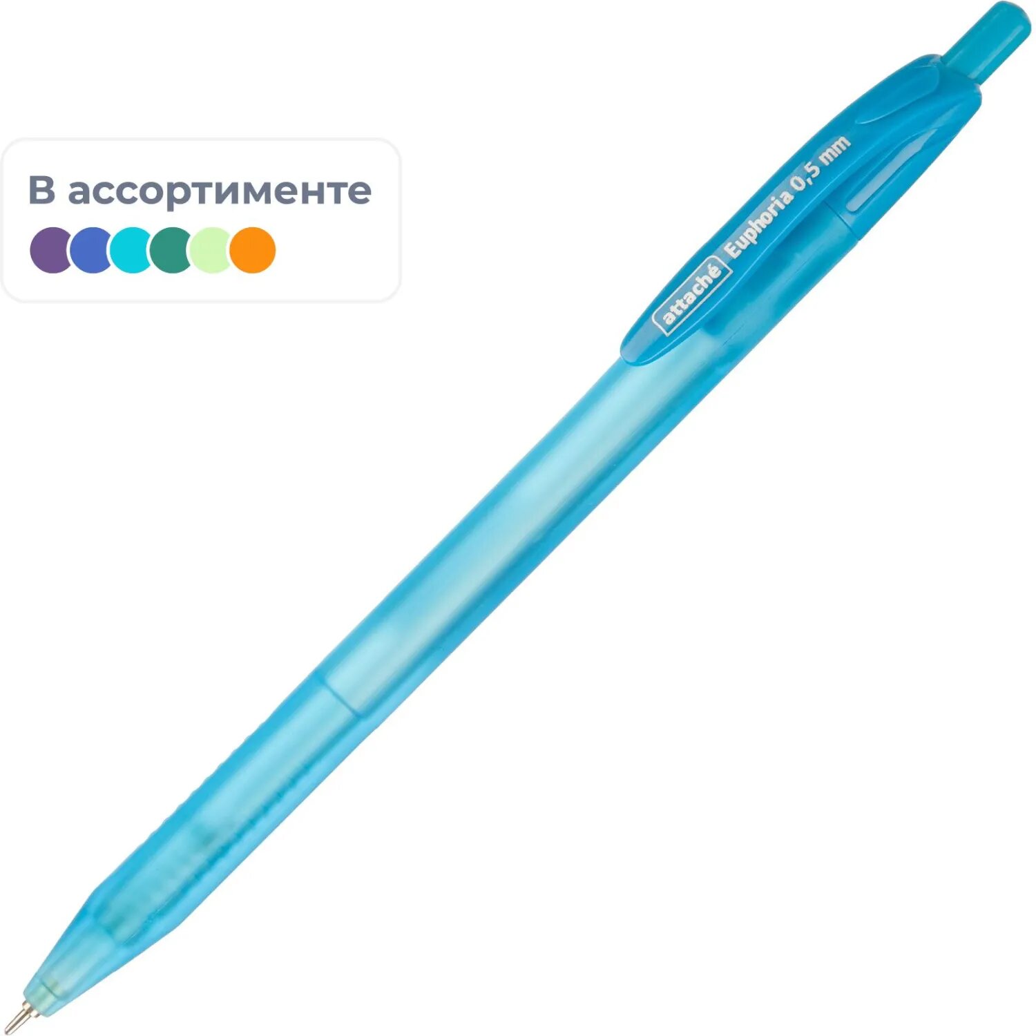 Ручка шариковая автомат. Attache Euphoria масл, син, асс