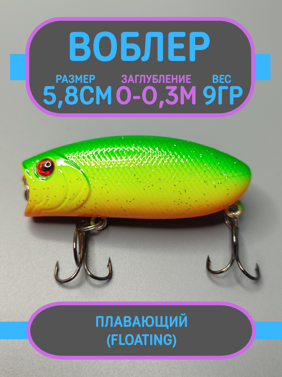 Поппер MALAS Columbia — поверхностный воблер для щуки