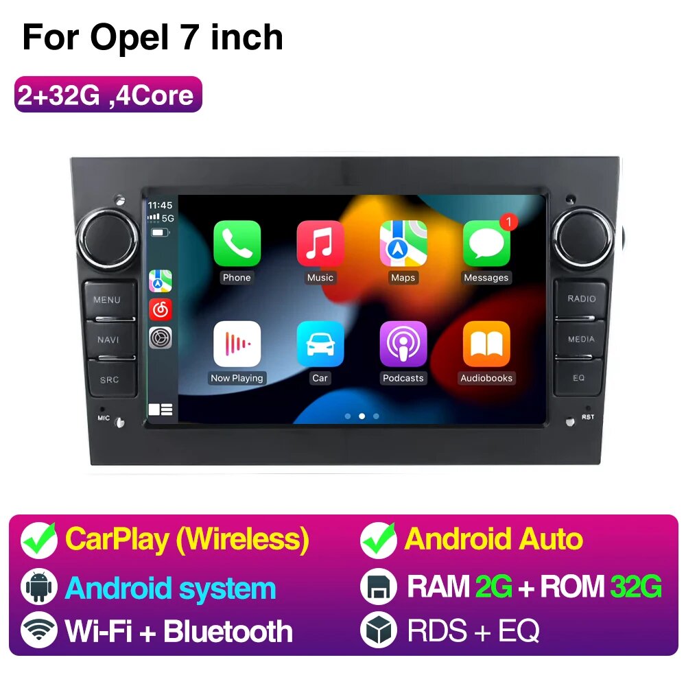 Автомобильный Мультимедийный Плеер Android 13 Double Din С GPS-навигатором Для Opel Astra H J, Vectra, Vauxhall Antara, Zafira