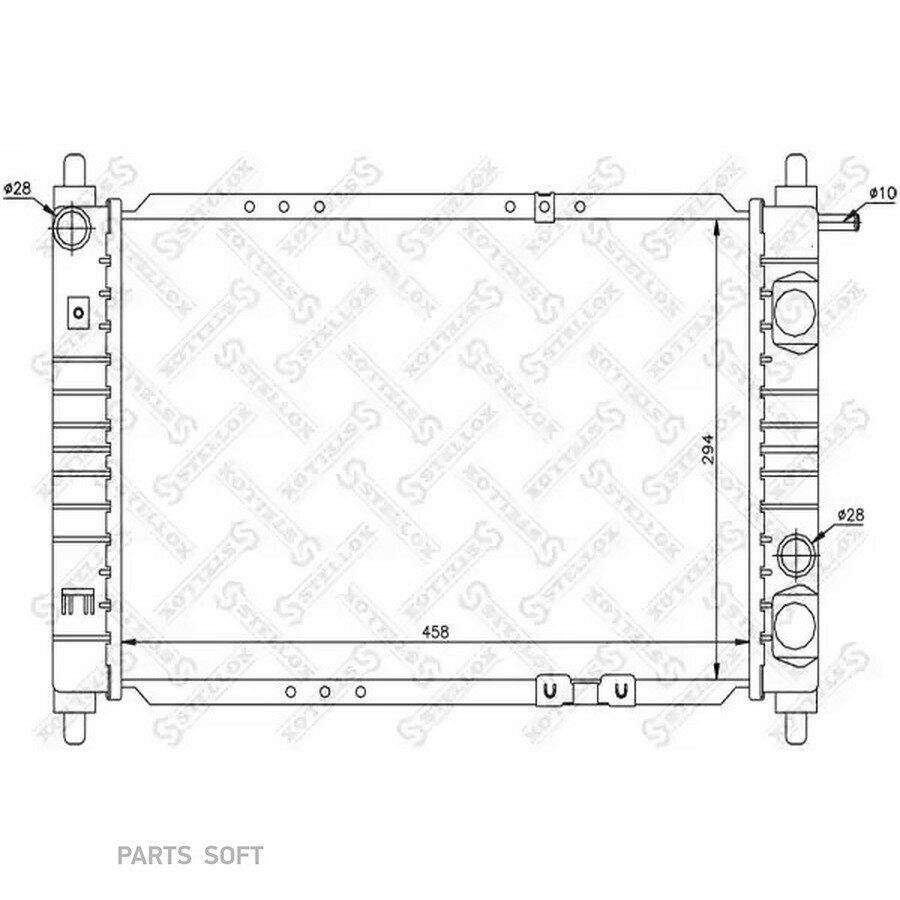 Радиатор системы охлаждения!\ Daewoo Matiz 0.8 98> от официального дистрибьютора, STELLOX, артикул 1025329SX
