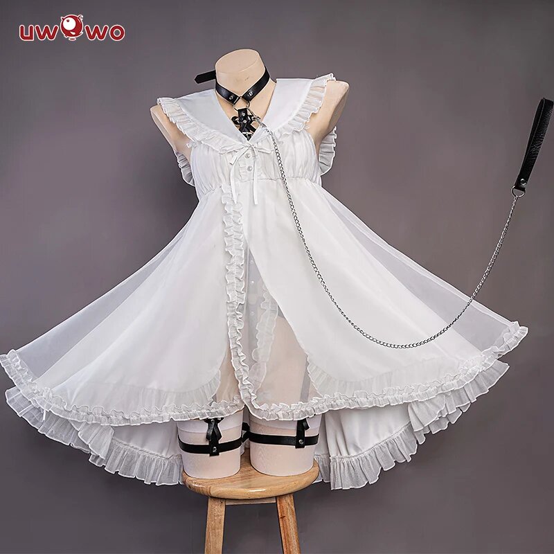 Костюм косплея UWOWO Аниме Мик белый, Model: 4