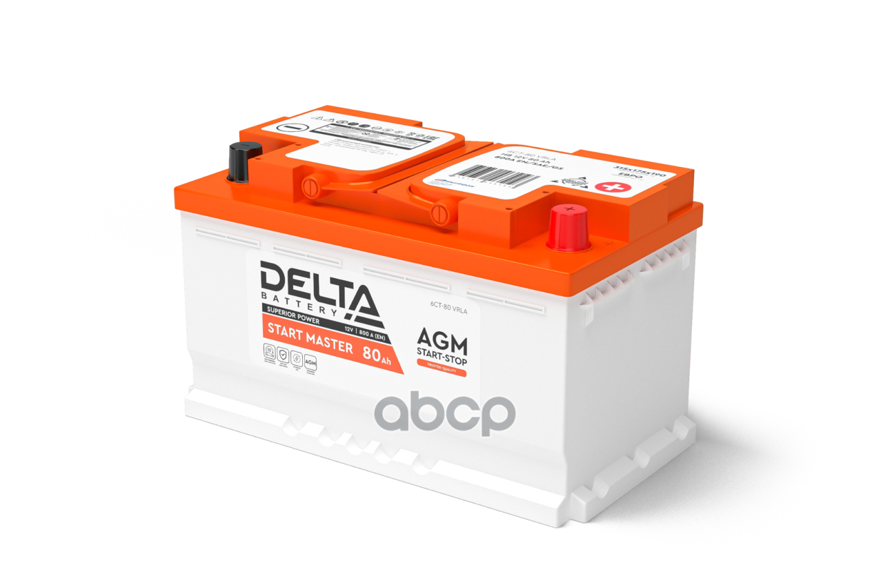 Аккумуляторная батарея! 80Ah 800A +справа 315x175x190 AGM DELTA battery арт. 3401010420002