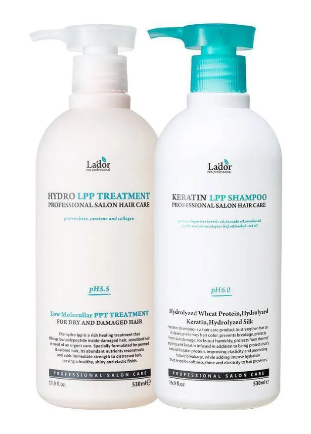 La'dor Набор Кератиновый Шампунь + Маска для волос, 530мл + 530мл
