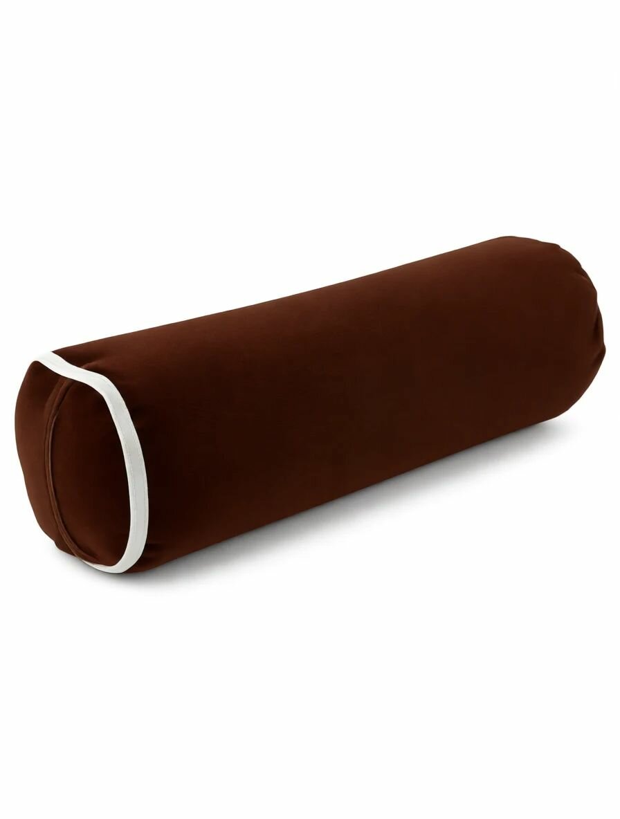 Болстер с лузгой для йоги, валик для спины, с регулированием плотности, два чехла, SIMPLE RAMAYOGA 60 коричневый