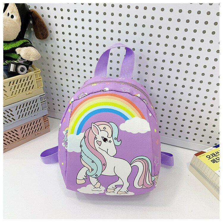 Милый фиолетовый рюкзак с единорогом для малышей, легкий и удобный для школы
