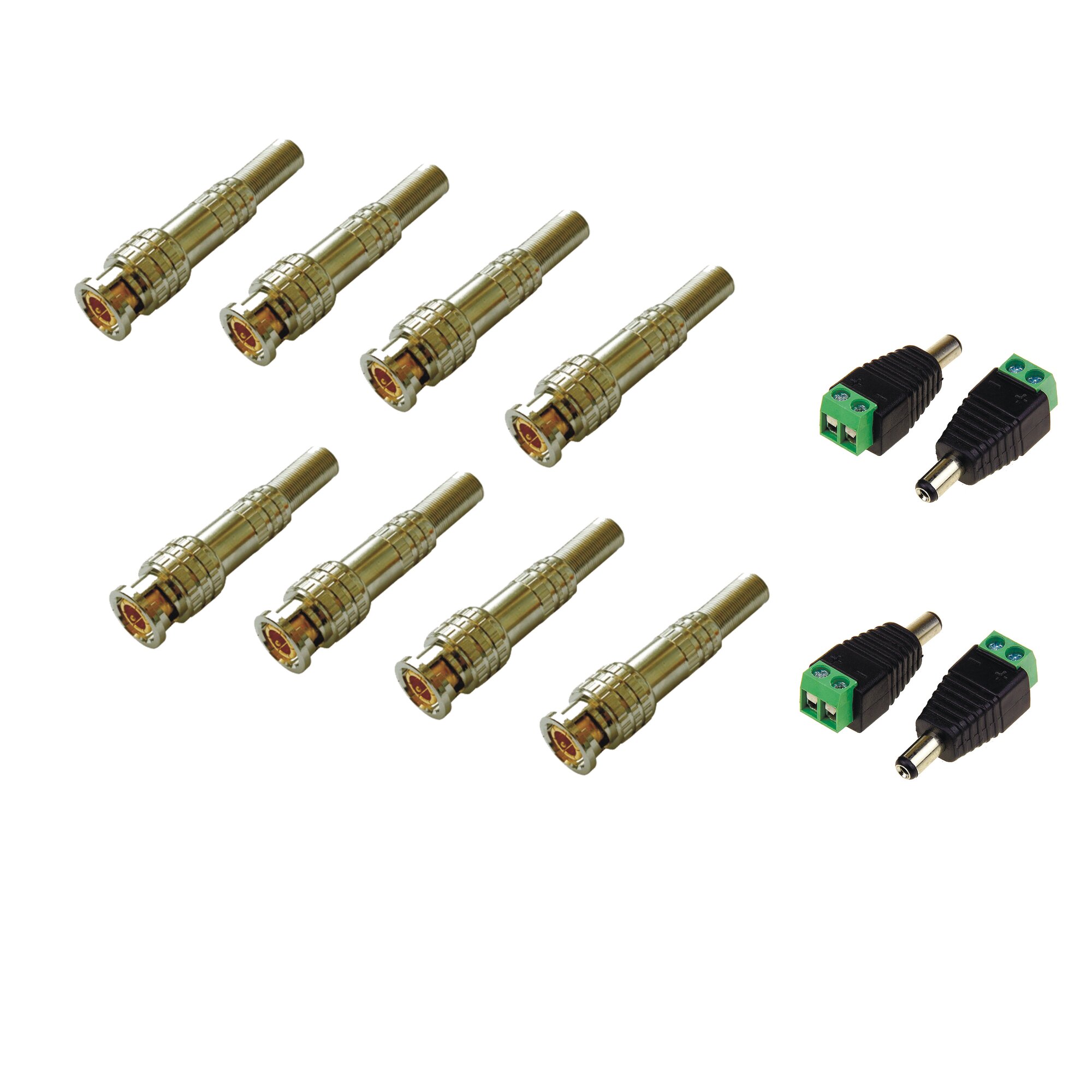 Комплект разъемов BNC и питания для подключения 4-х аналоговых камер (AHD, TVi, CVi) к регистратору