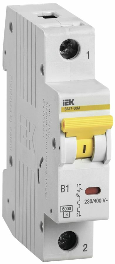 Выключатель автоматический IEK ВА47-60M 1Р 10А 6кА B