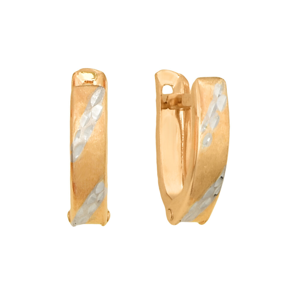 Серьги GUDDA, комбинированное золото, 585 проба