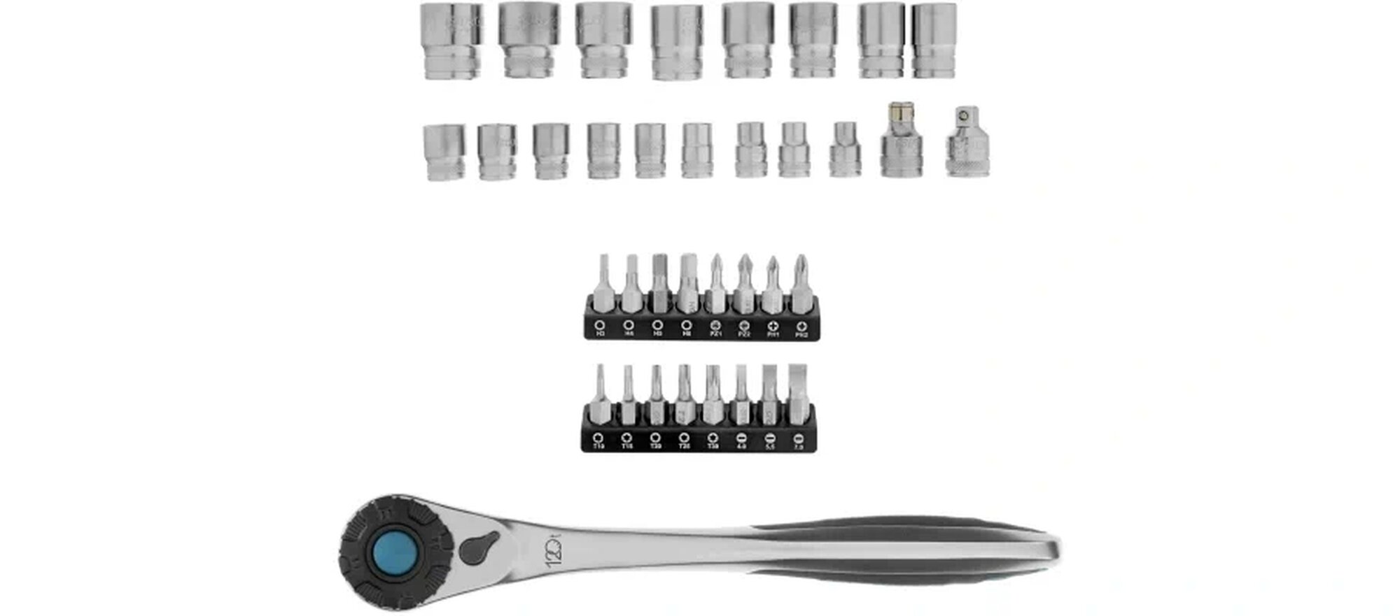 Набор торцевых головок Gross 14144 в компл:36 предметов жесткий кейс