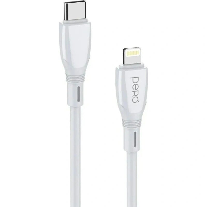 Кабель PERO DC11 PD Type-C to Lightning, 27W, 2m, White