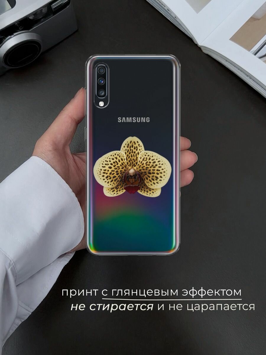 Чехол на Samsung Galaxy A70 / Самсунг Галакси А70 с принтом Желтая орхидея — фото 1