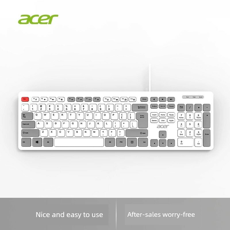 Проводной комплект клавиатуры и мыши Acer для настольных и портативных компьютеров, универсальный для девушек,