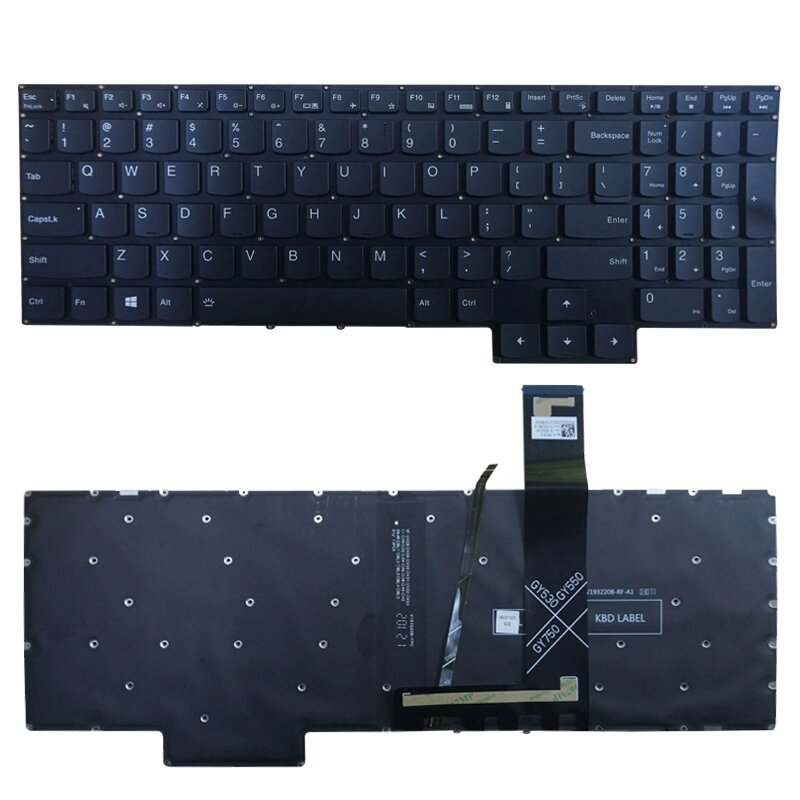Одиночная клавиатура с белой подсветкой и белыми буквами для Lenovo Legion Y9000P/R9000P 2021 моделей