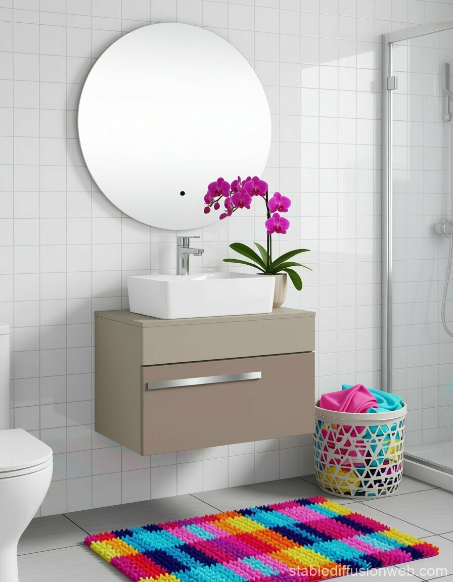 Мебель для ванной Вудлайн 65, розовый-бежевый, раковина Исток, зеркало Руан D65