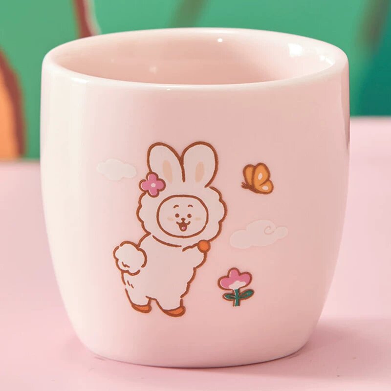 Керамическая мини-кружка BT21 BTS K-Rabbit: для воды, вина, чая, кофе 70 мл_Керамическая чашка RJ K-Rabbit