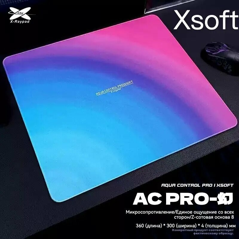 X-raypad Коврик для мышки, L, розовый, лазурный