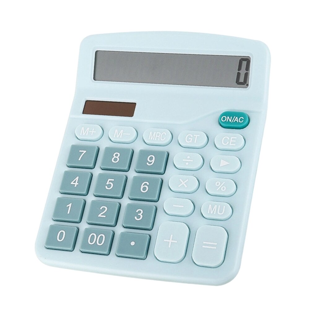 Офисный калькулятор с 12-значным большим ЖК-дисплеем, большие кнопки, работающие от солнечной энергии / аккумулятора