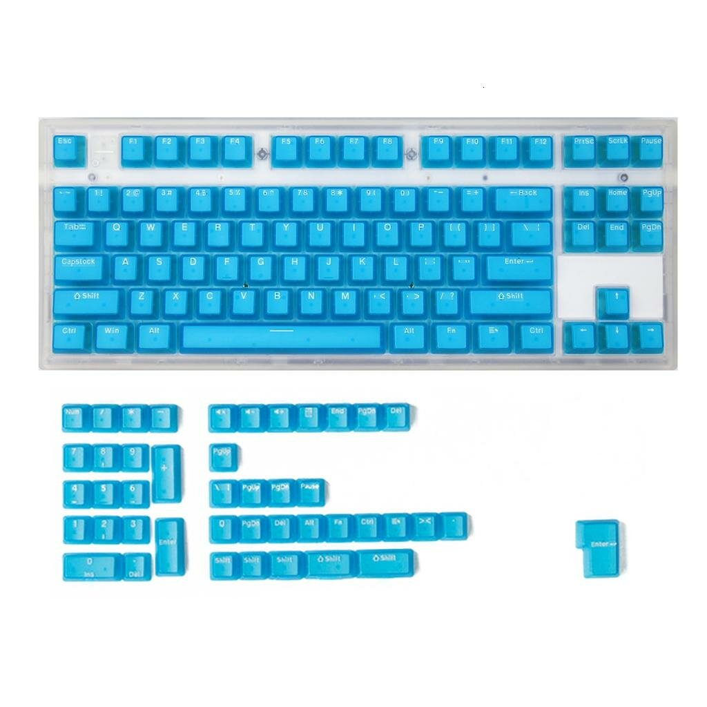 131PCS Подсвечиваемые Двойные Кейкапы OEM Профиль, Синий