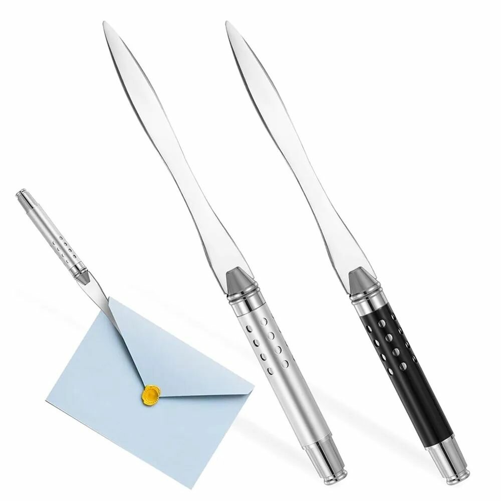 2 Металлических Ножа Для Писем С Эргономичной Ручкой И Устройством Для Резки Конвертов