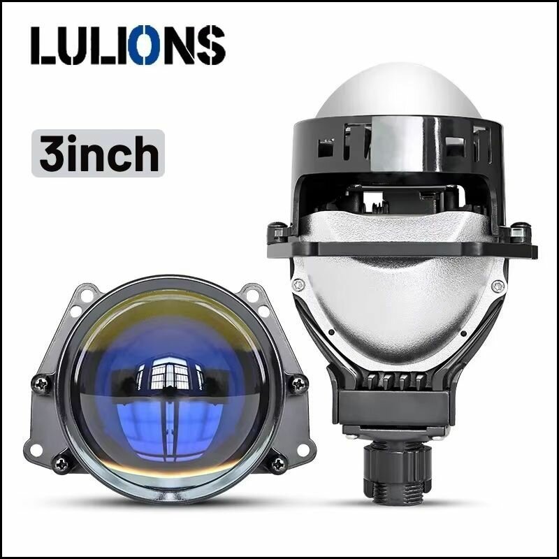 Бестселлер 2024: автомобильные светодиодные линзы K5 BiLed с супер лазером, 3 дюйма, оснащены синей пленкой, комплект из 2 модулей для простого монтажа в фары